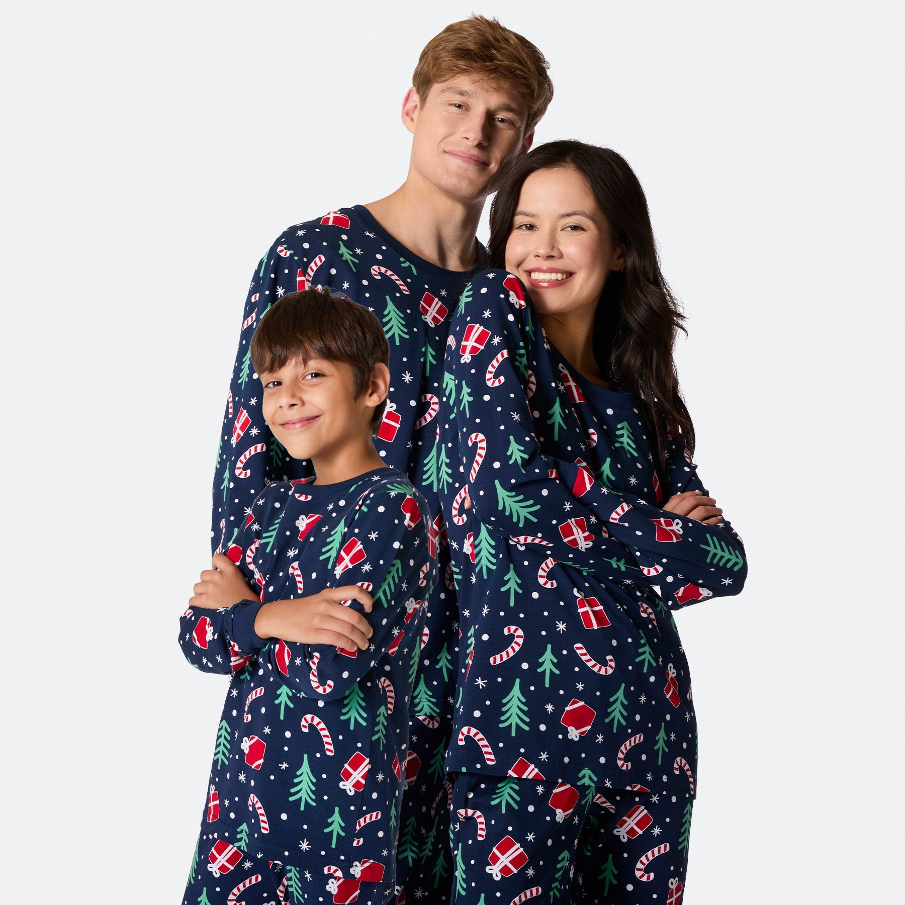Blue Christmas Pattern Christmas Pyjamas Family – SillySanta.uk