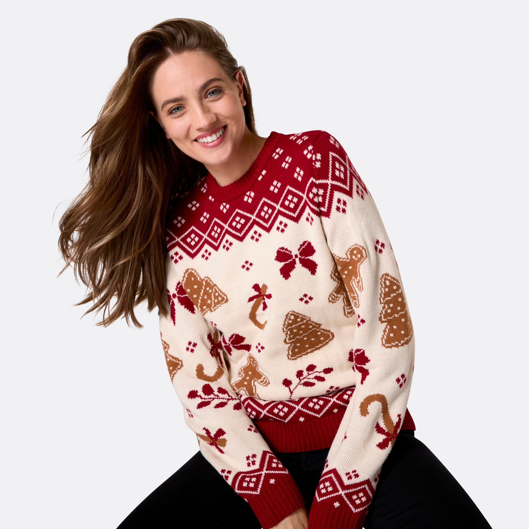 Women's Gingerbread Christmas Jumper – SillySanta.uk
