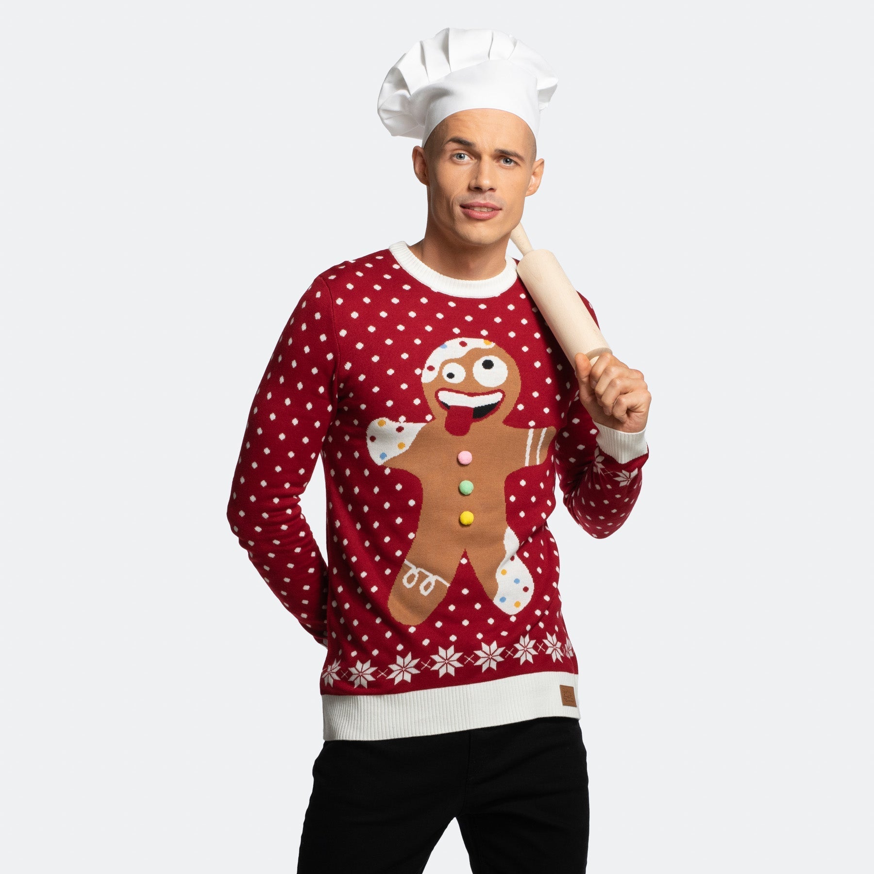 Men’s Gingerbread Christmas Jumper – Festive Classic – SillySanta.uk