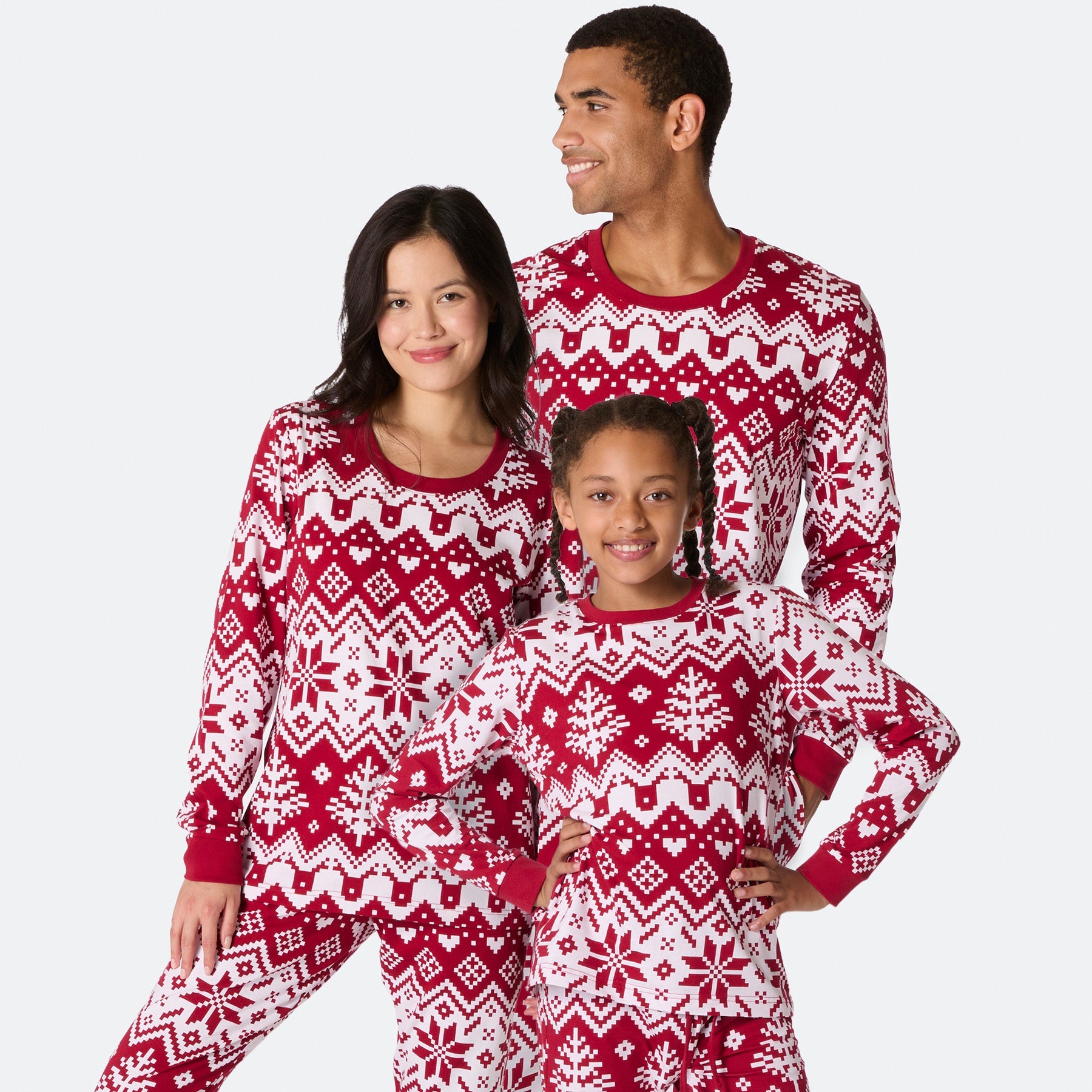 Red Christmas Knit Christmas Pyjamas Family – SillySanta.uk