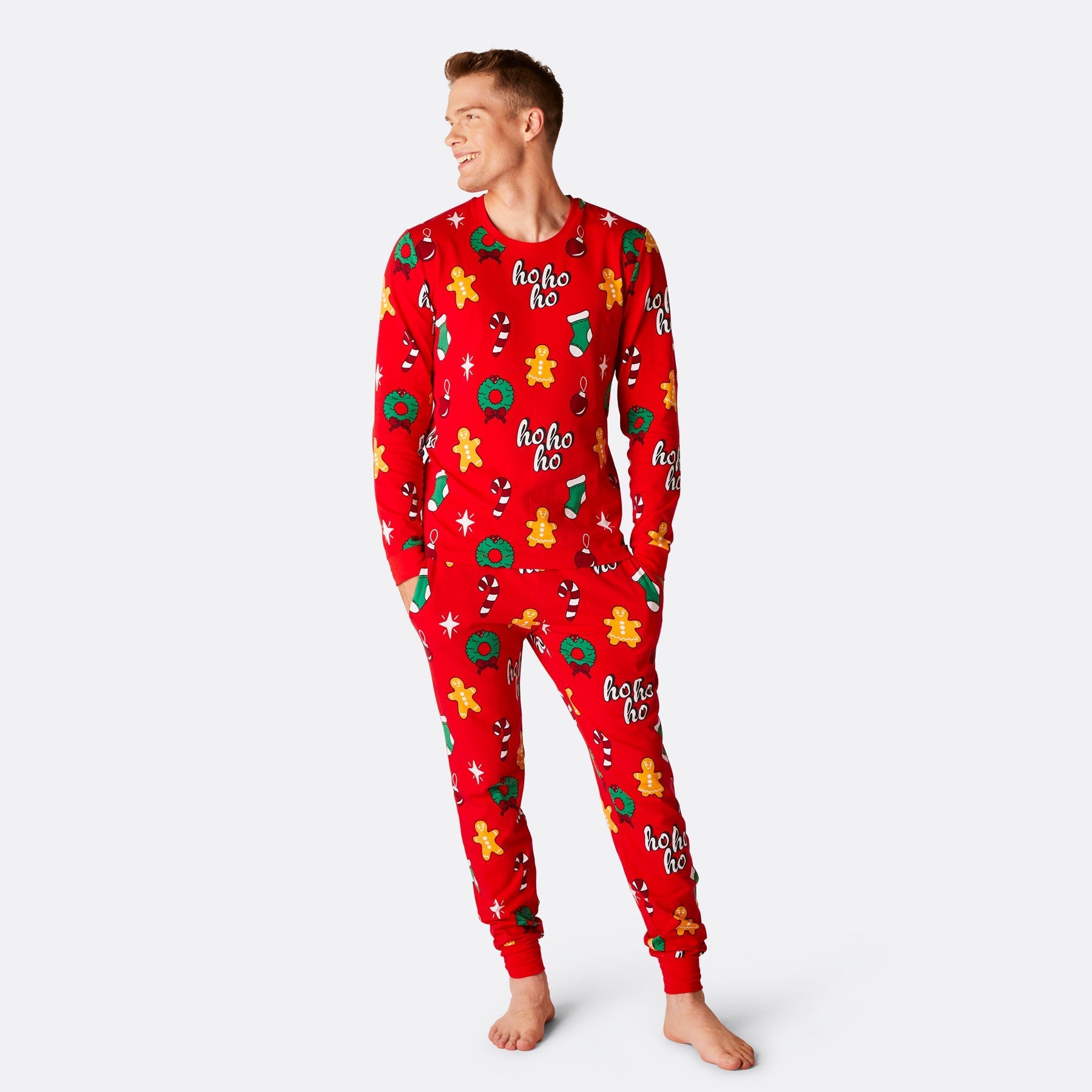 Men's Red Hohoho Christmas Pyjamas – SillySanta.uk